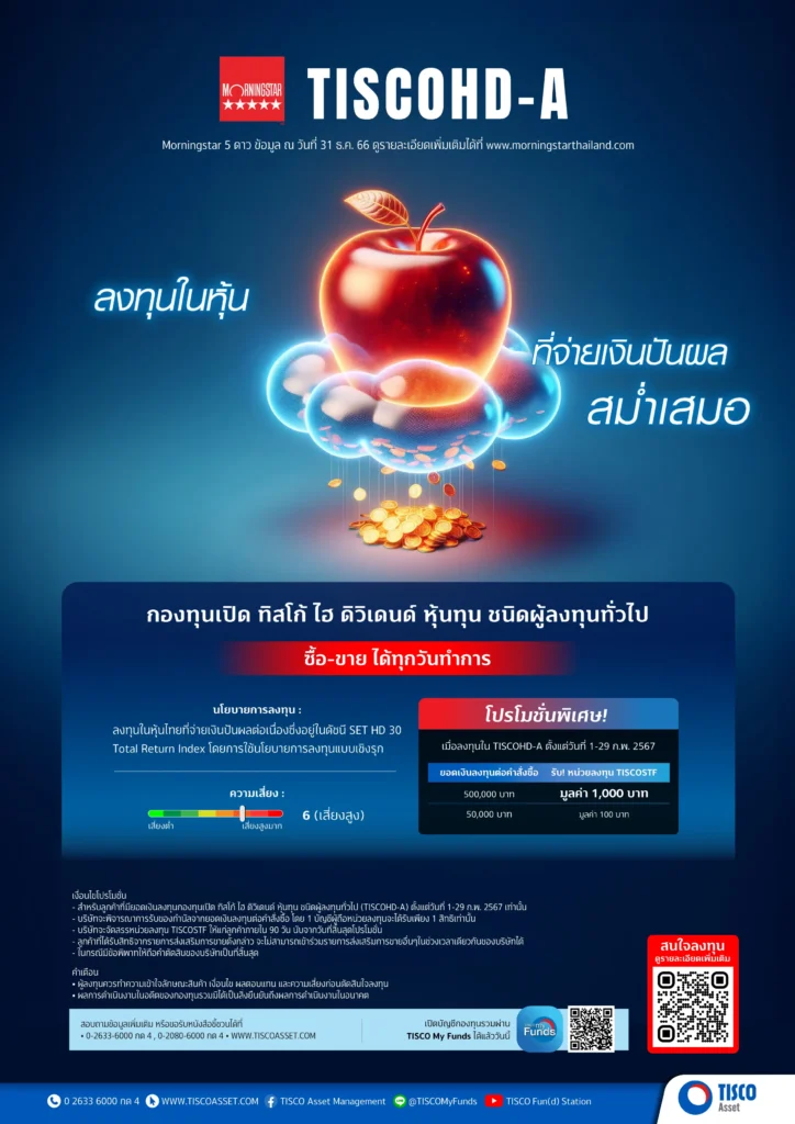 โปรโมชั่นพิเศษ! TISCOHD-A ลงทุนในหุ้นที่จ่ายเงินปันผลสม่ำเสมอ - TISCO ...